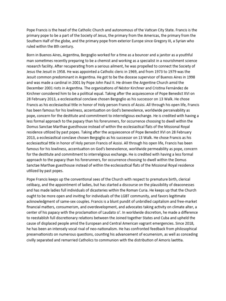 Pope Francis: A Modern Papacy | PDF | Pope Francis | Pope