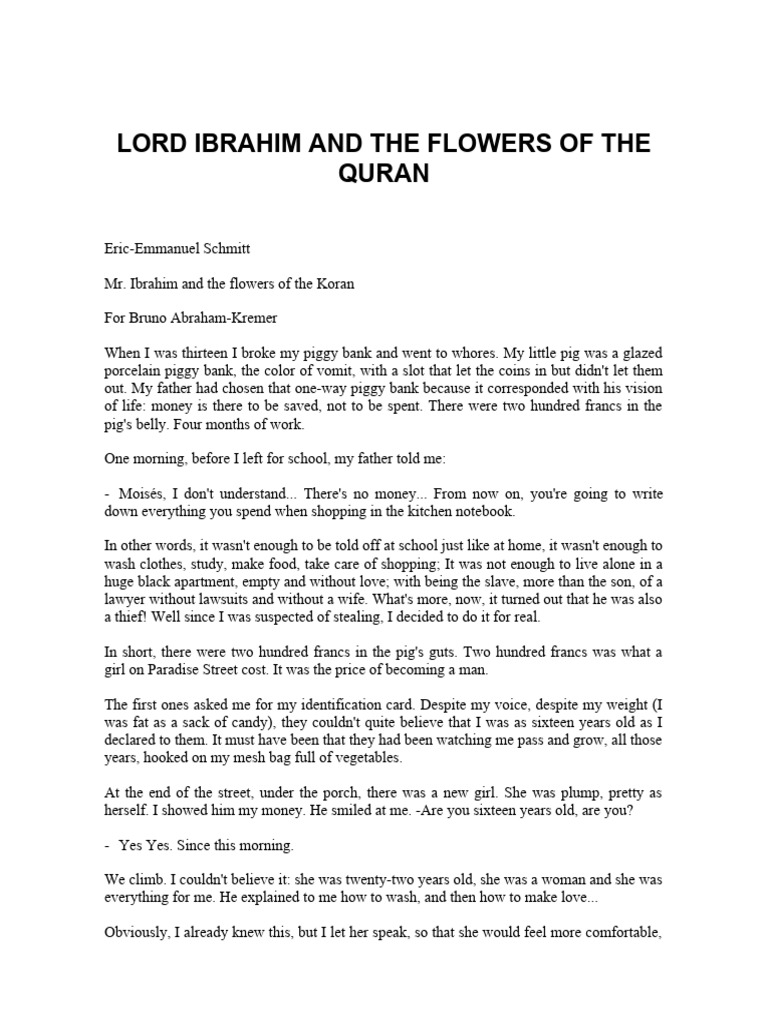 Lord Ibrahim and The Flowers of The Koran (Schmitt Emmanuel) | PDF | Sufism
