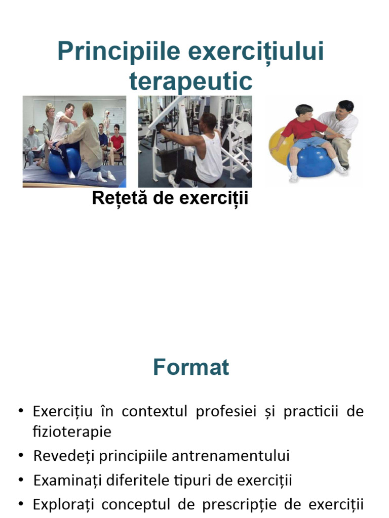 Principiile Exercițiului Terapeutic Studynet | PDF
