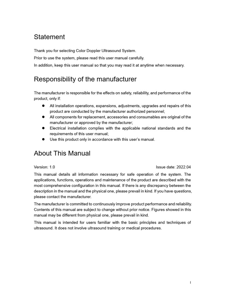 Zoncare Color Doppler User Manual | PDF | Medical Ultrasound