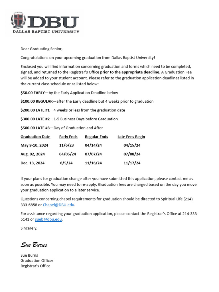 Graduation Application Packet | Download Free PDF | Student Financial ...