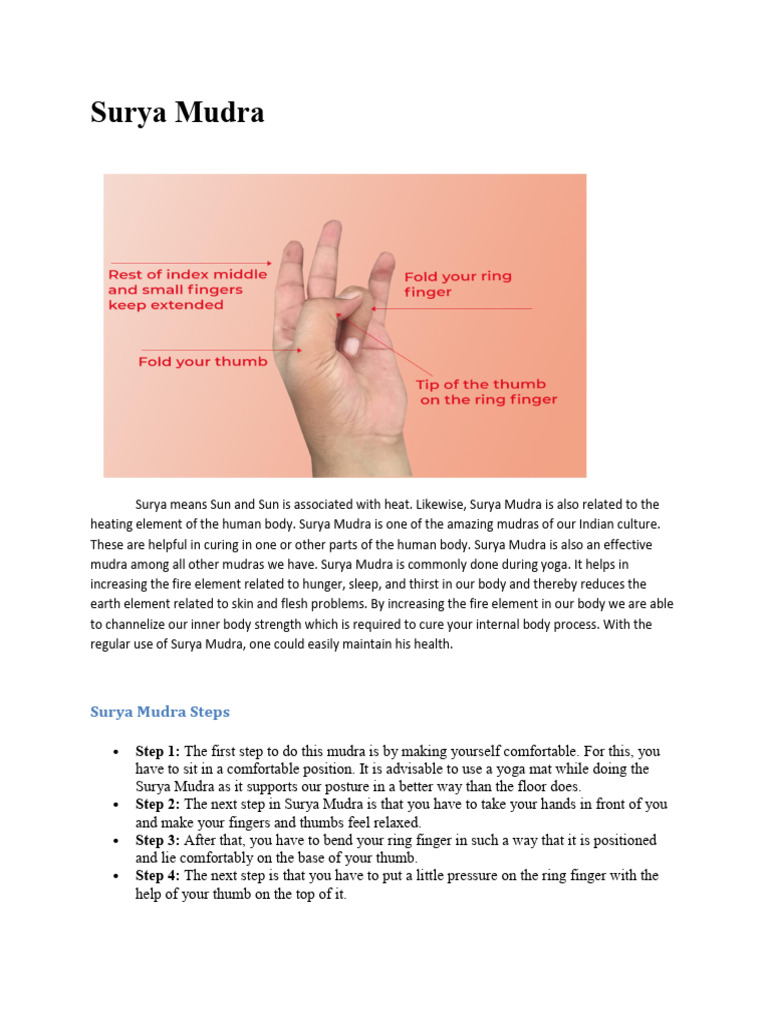Surya Mudra | PDF | Self-Improvement