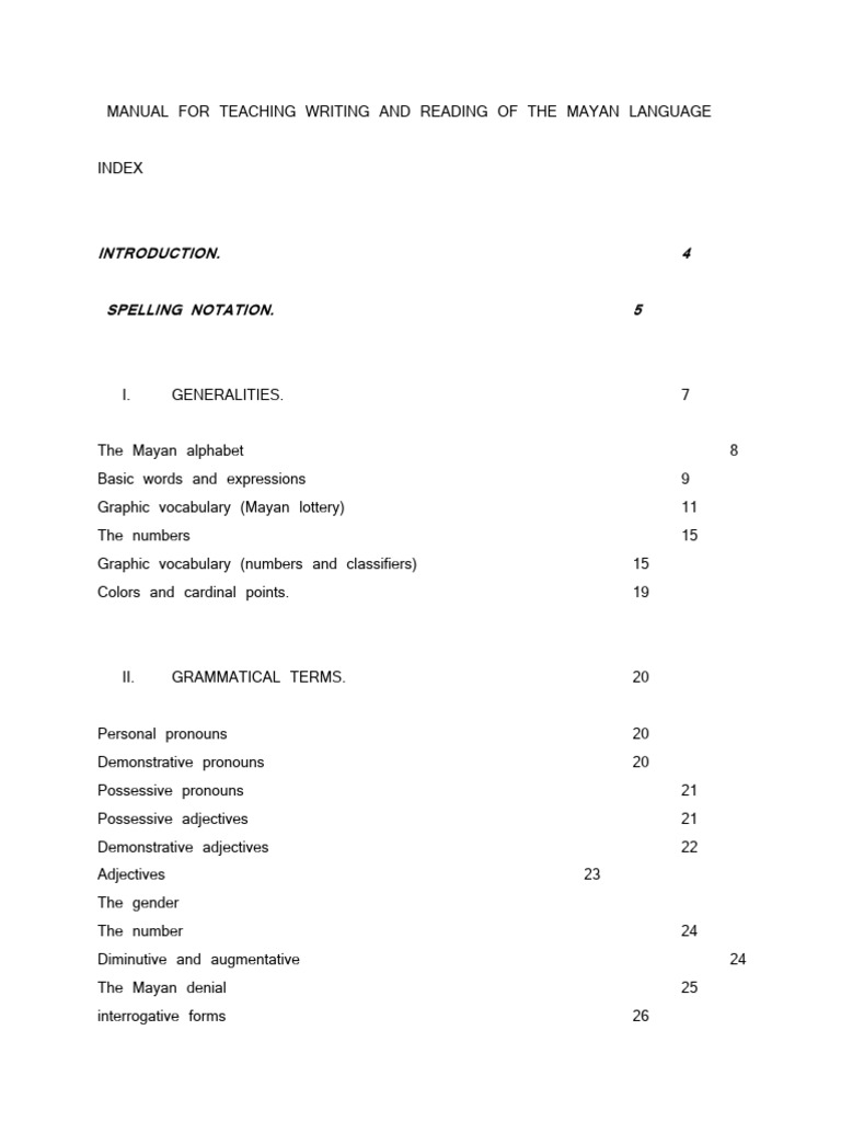 Teaching Manual in Maya | PDF | Verb | Grammatical Number