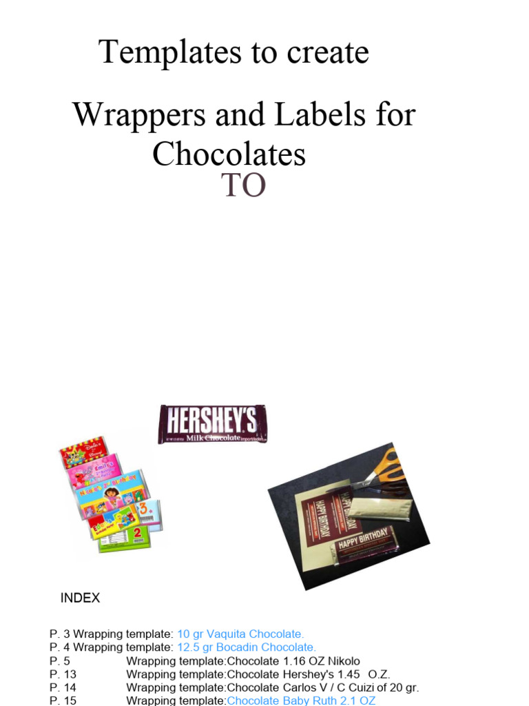 Chocolate Wrapper and Label Templates | PDF | Chocolate | Confectionery