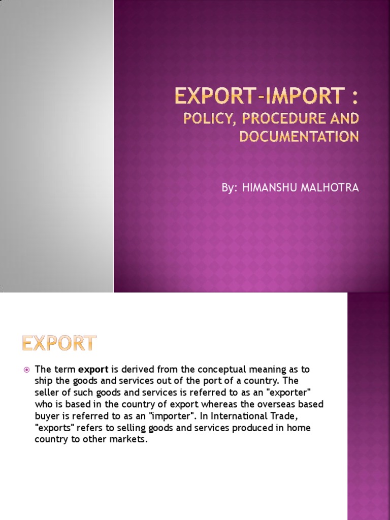 Export and Import | PDF | Exports | Letter Of Credit