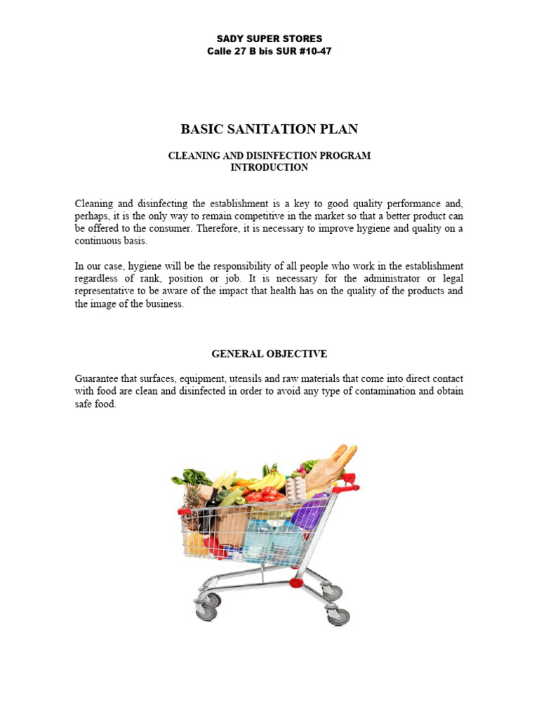 Minimrecados Sanitation Plan | PDF | Waste | Hygiene