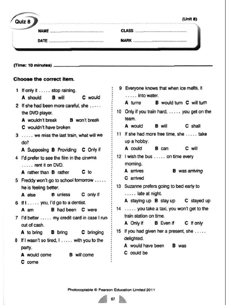 Conditionals - Wishes and Regrets Test | PDF