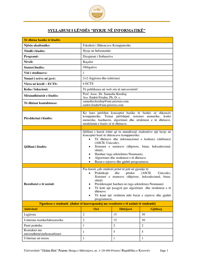 Hyrje Ne Informatike | PDF