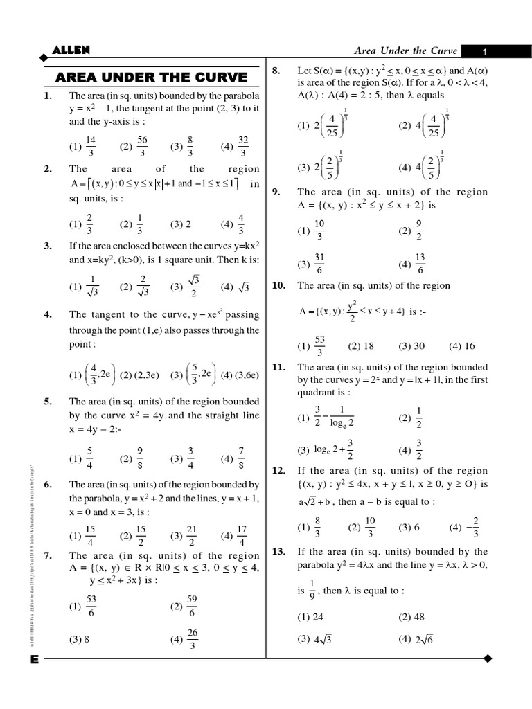 Area Under The Curve - 2019 | PDF | Differential Geometry ...