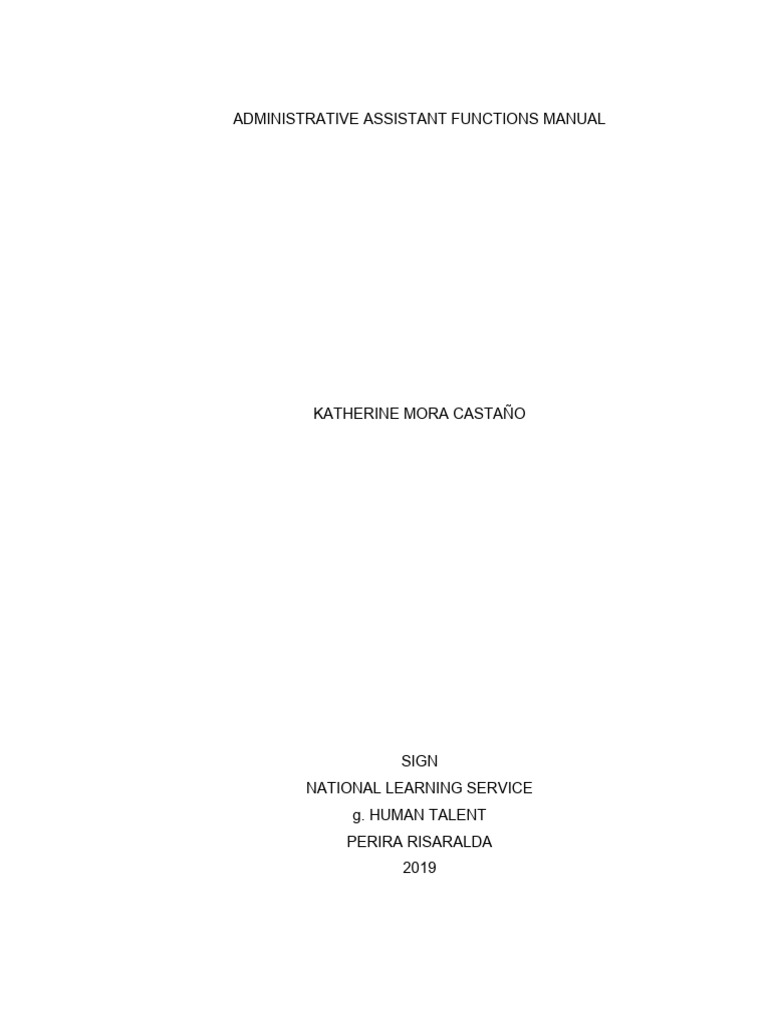 Administrative Assistant Functions Manual | PDF | Attitude (Psychology ...