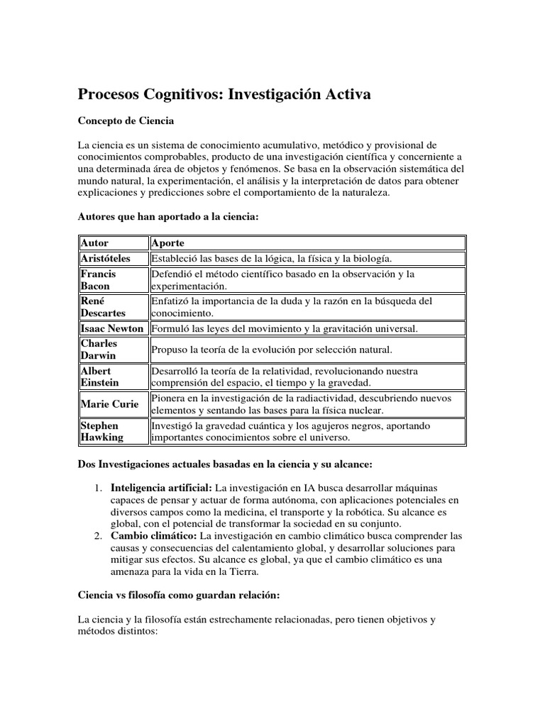 Procesos Cognitivos Pdf Science Gravedad