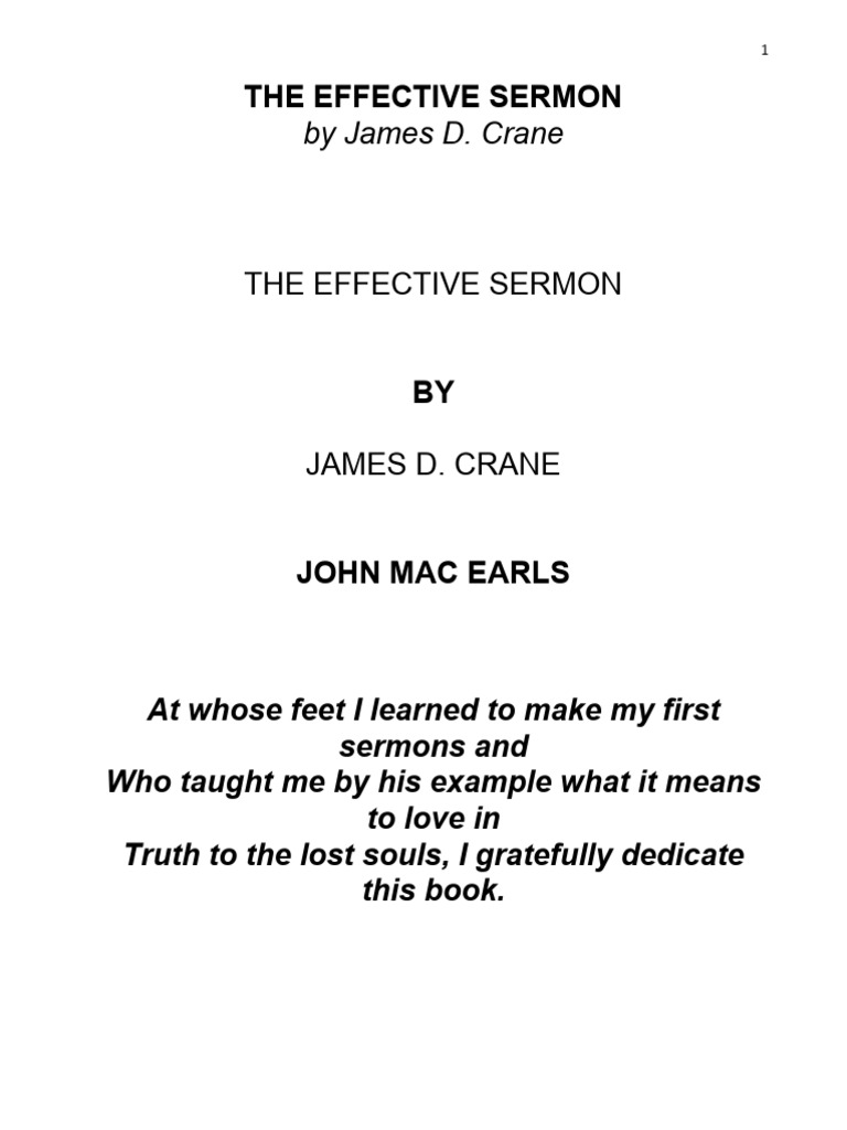 Effective Sermon Techniques by Crane | PDF | Sermon | Jesus