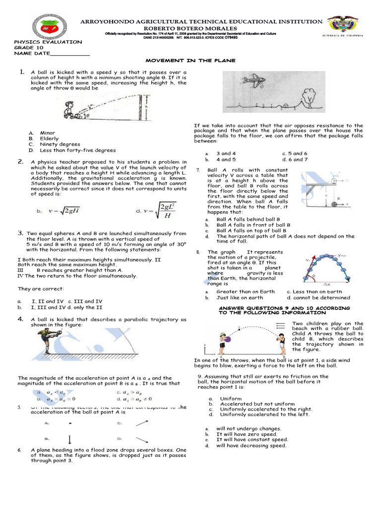 Grade 10 Physics Assessment | PDF | Mechanics | Motion (Physics)