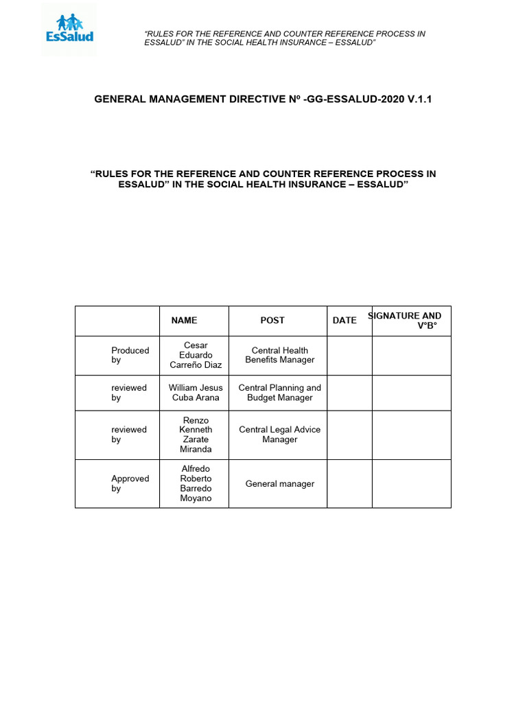 Standards For The Reference and Counter-Reference Process | PDF ...