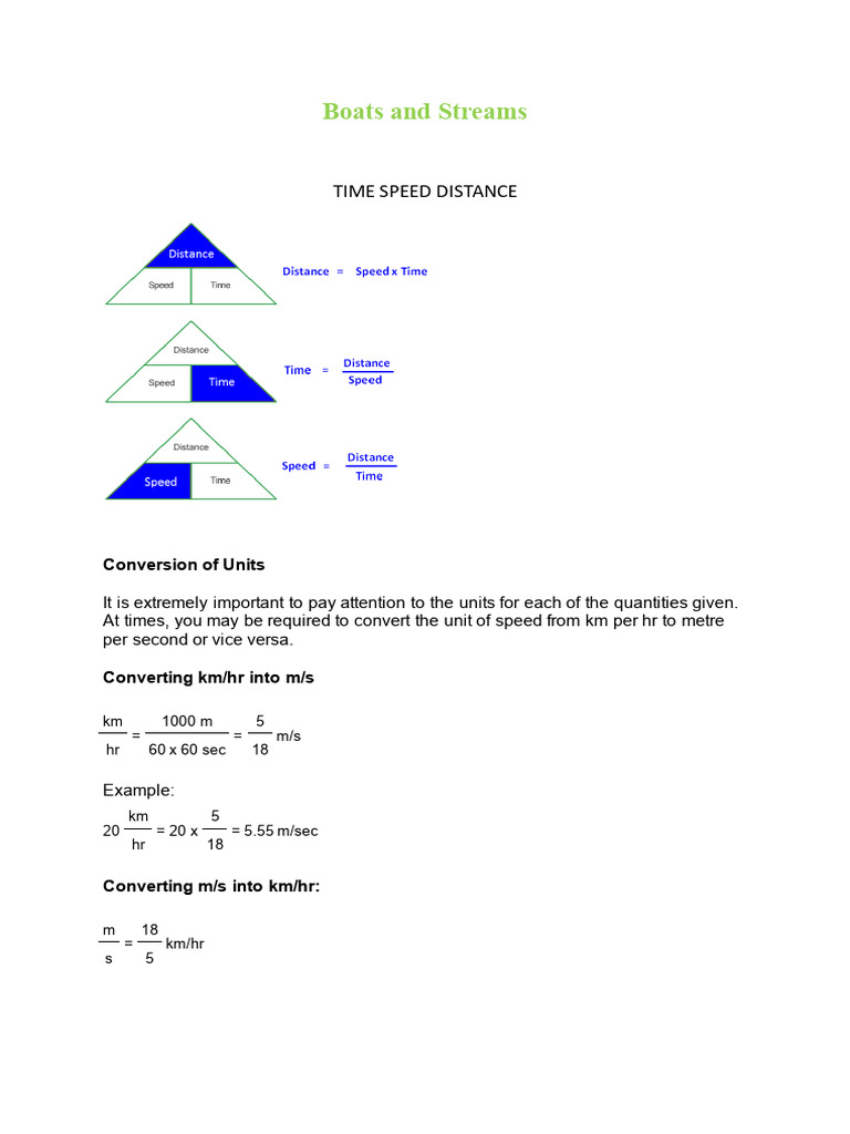 Boats and Streams | PDF | Speed | River