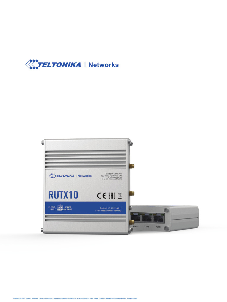 RUTX10 HojaEspecificaciones | PDF | Cortafuegos (informática) | Wifi