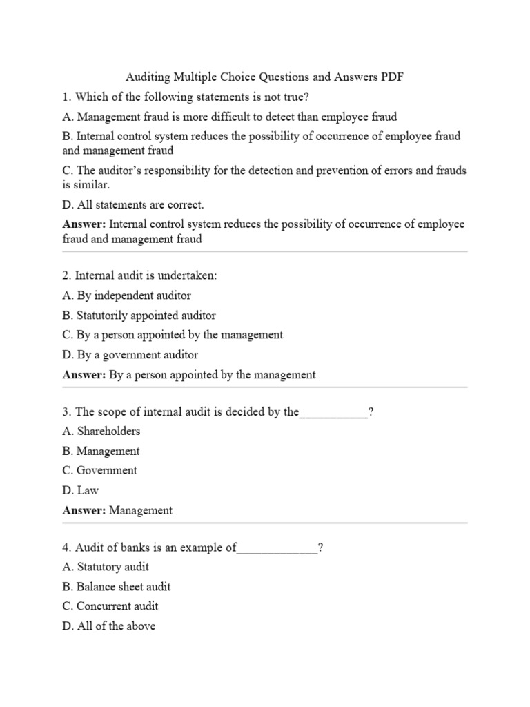 IT Audit - MCQs | PDF | Audit | Business Economics