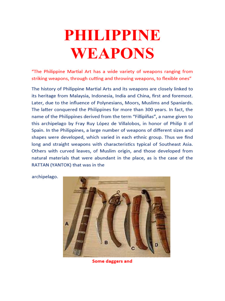 Philippine Weapons | PDF | Philippines | Sword