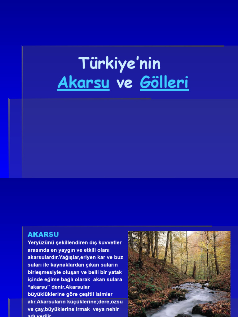 Turkiyenin Akarsu Ve Golleri | PDF