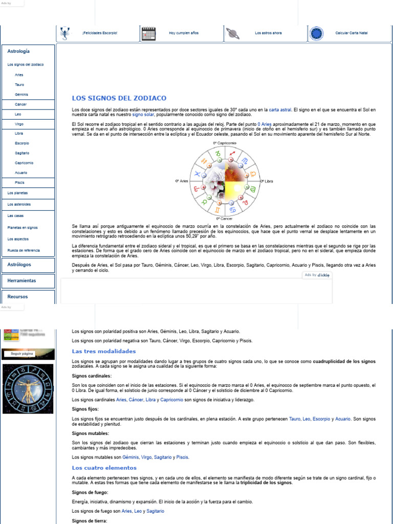 Signos Del Zodiaco y Sus Características | PDF | Zodíaco | Signo ...