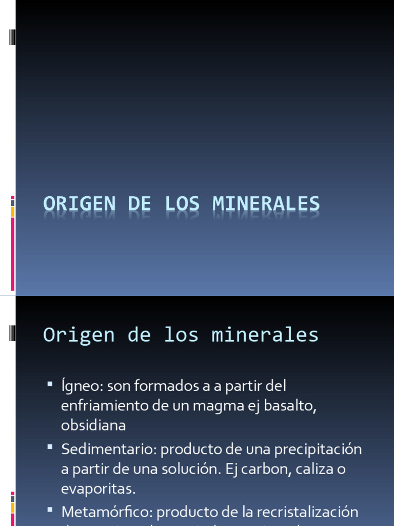 Clase 5 Origen Minerales | PDF