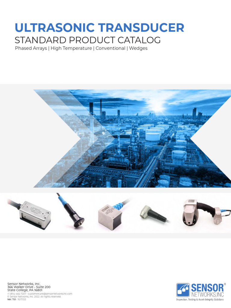 Ultrasonic Transducer: Standard Product Catalog | PDF | Nondestructive ...