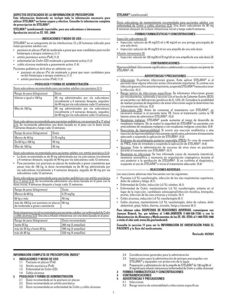 STELARA Pi Es | PDF | Cuidado de la salud | Medicina CLINICA