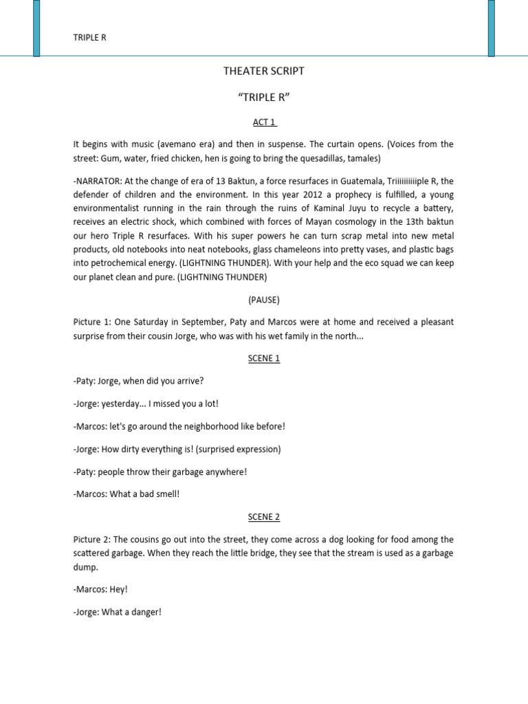 Theater Script | PDF | Waste | Recycling