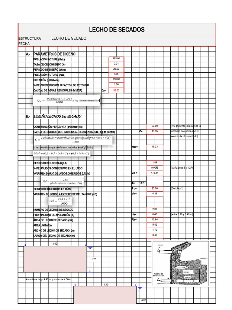 Diseño Lecho de Secado | PDF | Tecnología Ambiental | Servicios públicos