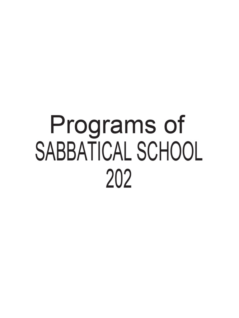 Creative Sabbath School Program Guide | PDF | Jesus | Seventh Day ...