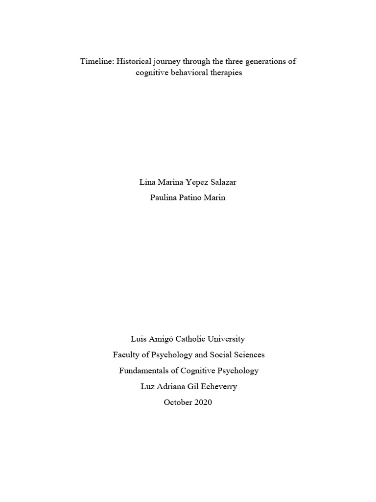 Cognitive Behavioral Therapies Timeline | PDF | Psychotherapy | Behaviorism
