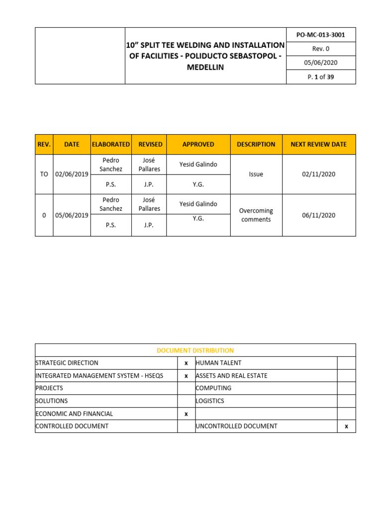 10" Split Tee Welding Guide | PDF | Welding | Construction