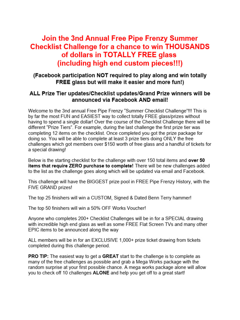 2024 Summer Checklist Challenge | PDF