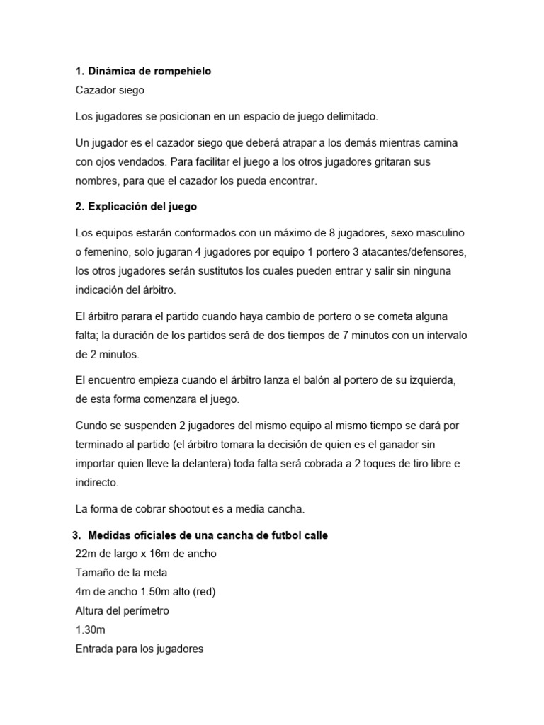 Dinámica de Rompehielo | PDF | Árbitro | Variantes deportivas