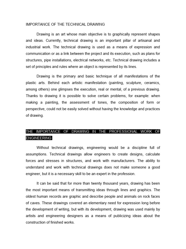 Importance of Technical Drawing | PDF | Drawing | Technical Drawing