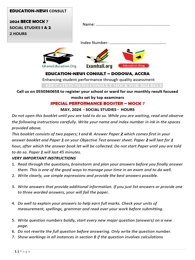 May Social Studies Mock 2024 - 082656 | PDF | Climate | Weather