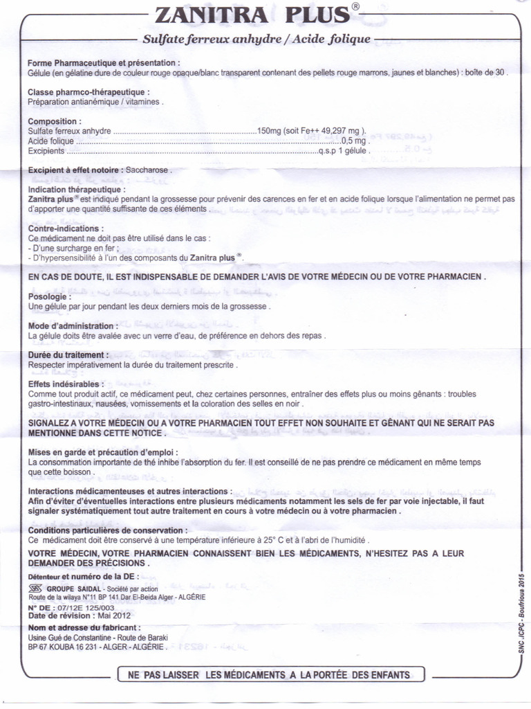 Notice Zanitra Plus 49 | PDF