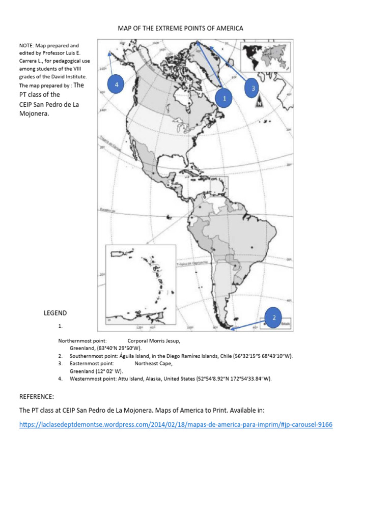 Extreme Points of the Americas Map | PDF