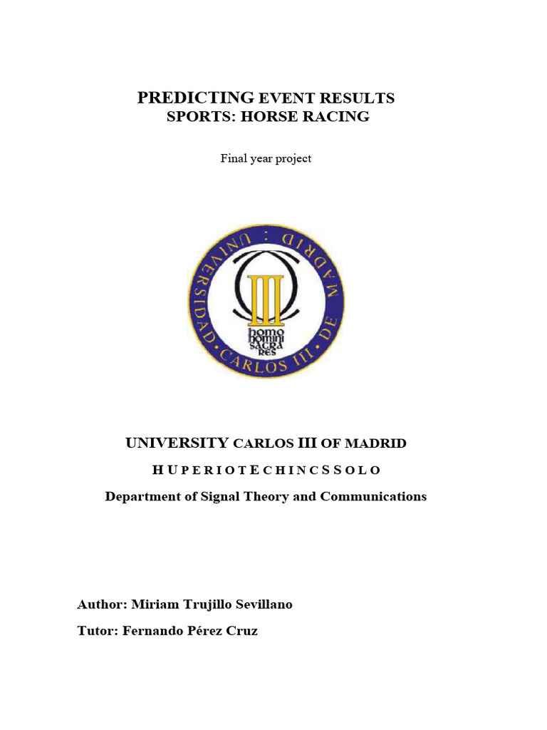 Big Data Algorithm For Horse Racing Prediction | PDF | Support Vector ...