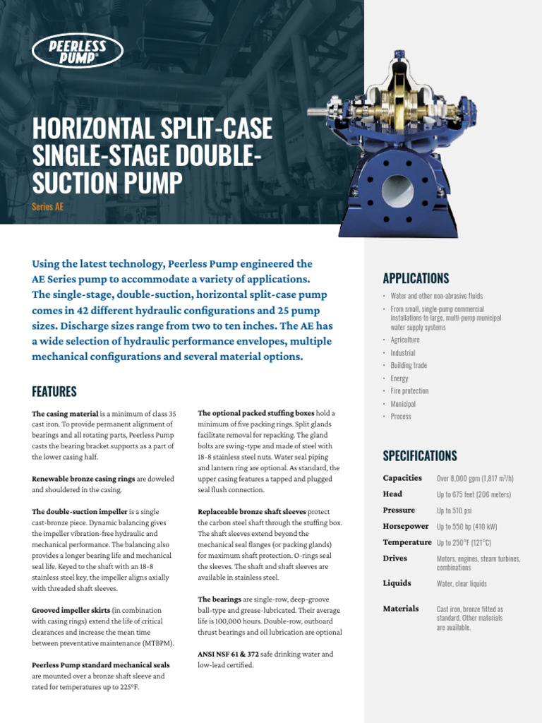 20 GNA 0363 - Datasheet - Peerless Pump Brochures and Flyers - AE - v8 | PDF | Pump | Bearing ...