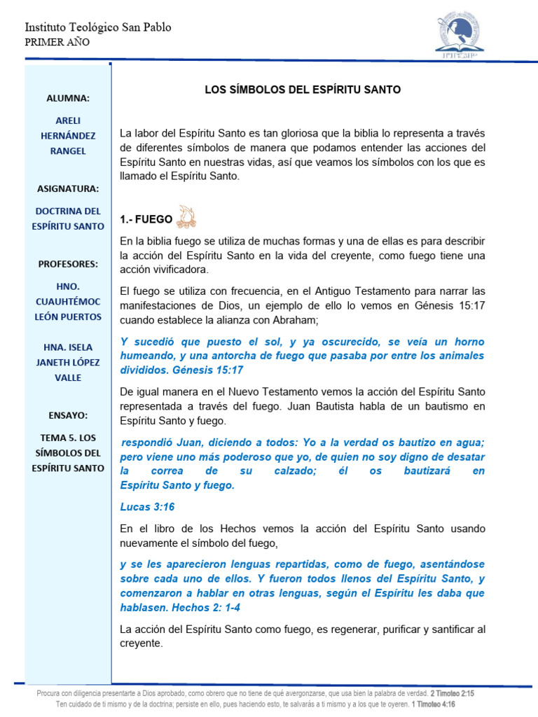 T5. LOS SIMBOLOS DEL ESPIRITU SANTO | Descargar gratis PDF | espíritu Santo | La unción