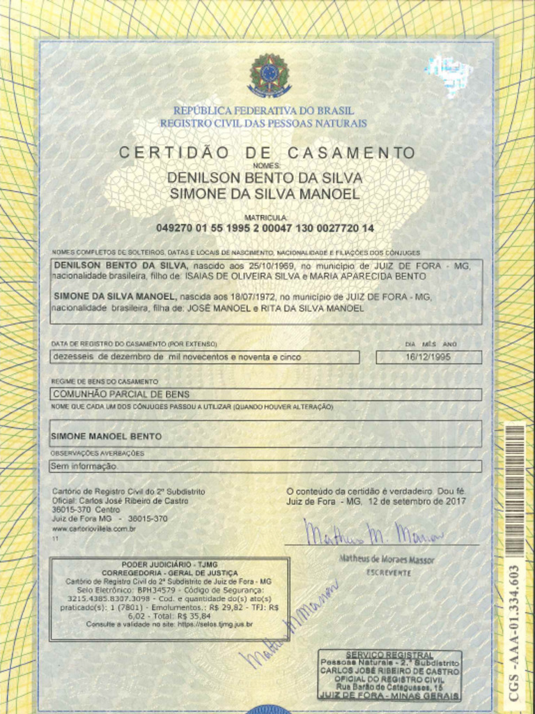 Certidão de Casamento | PDF