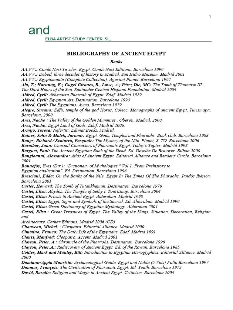 BIBLIOGRAPHY OF ANCIENT EGYPT - Books | PDF | Ancient Egypt | Akhenaten