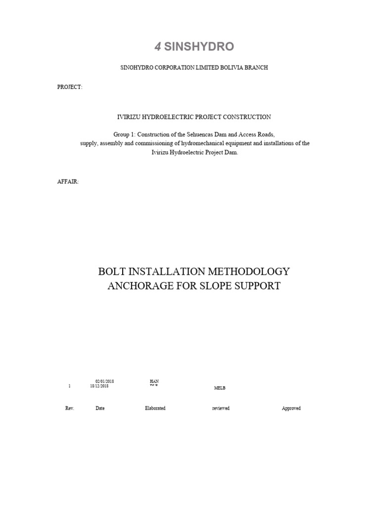 INSTALLATION - Anchor Bolts | PDF | Screw | Anchor