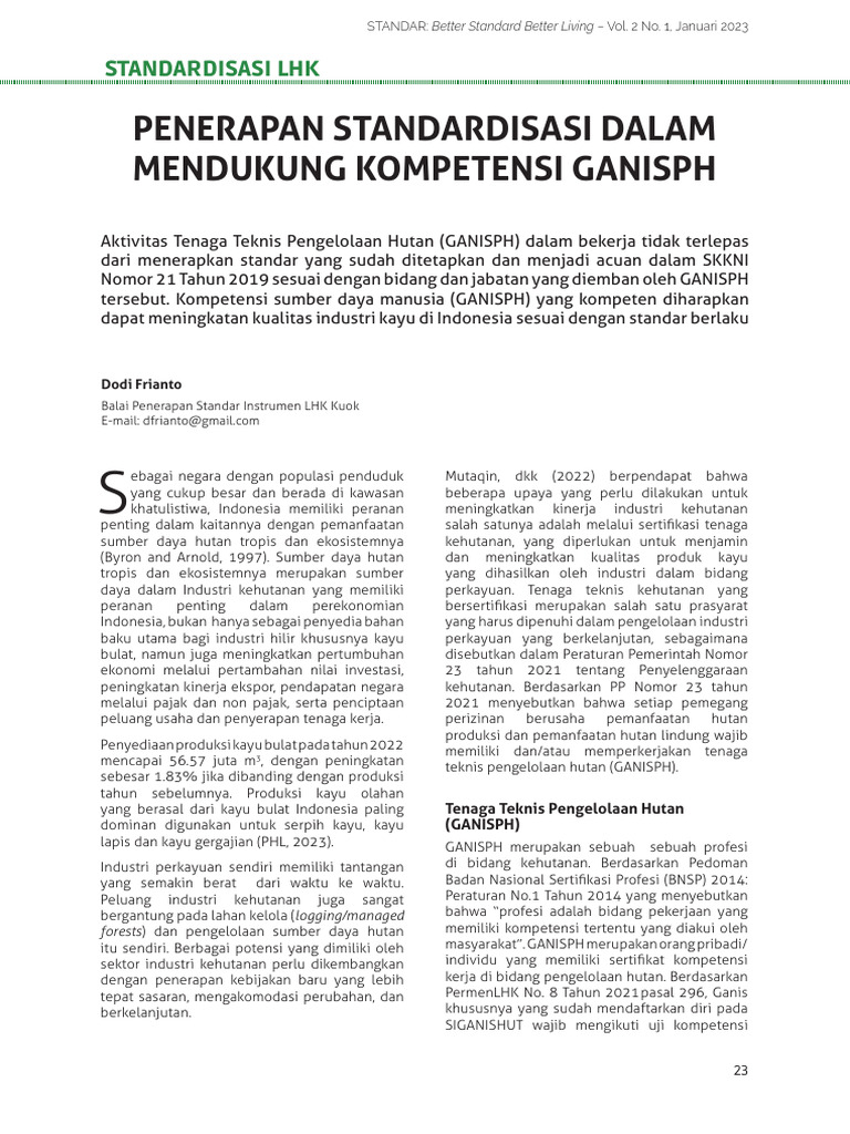 Kompetensi dan Standarisasi GANISPH | PDF