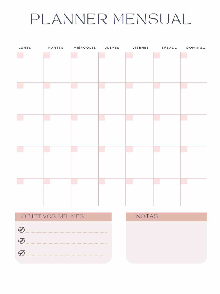 Planificador Mensual | PDF