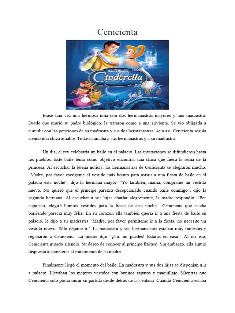 Cenicienta Pdf Obras Basadas En Cenicienta Cenicienta