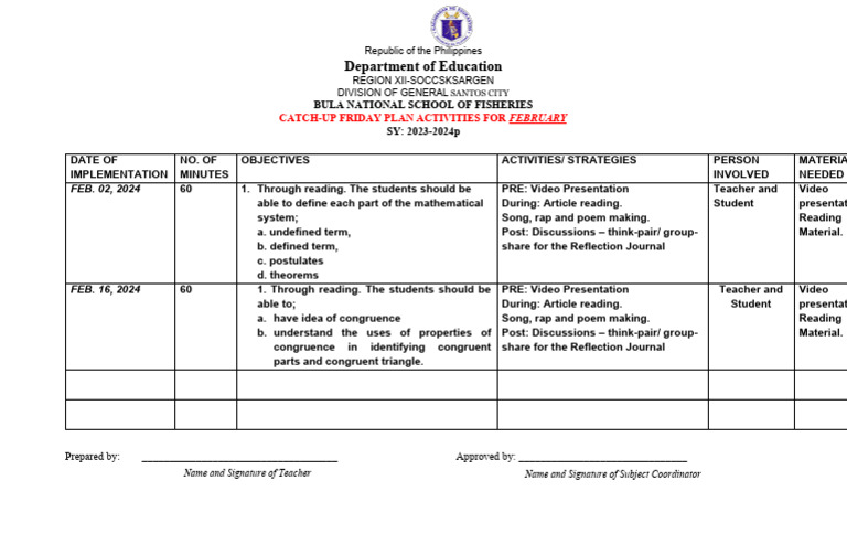 Mathematics 8 Dear - Catch Up Friday | PDF | Mathematics | Geometry