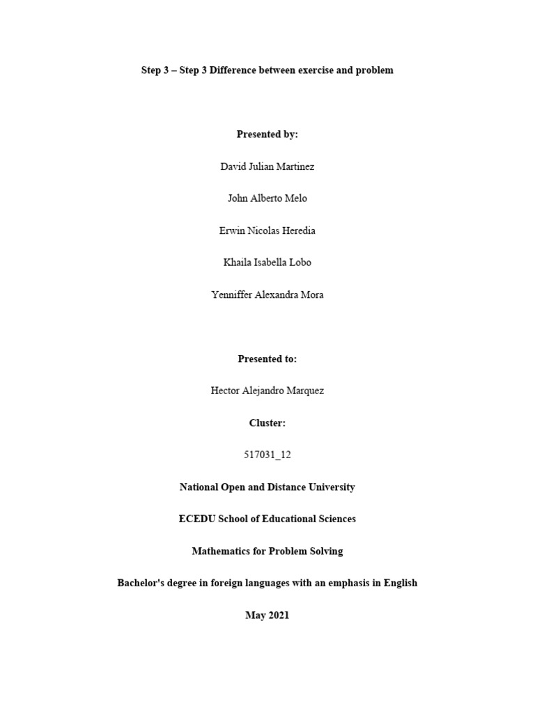 Step 4 Strategies For Solving Mathematical Problems | PDF | Procedural ...