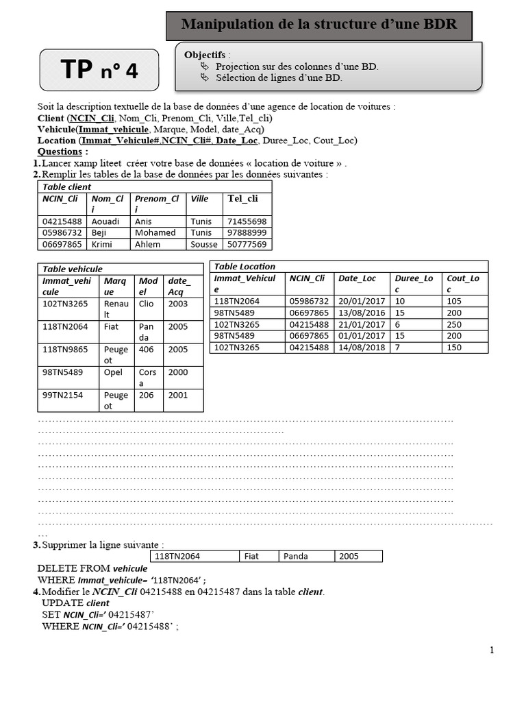 tp4 BD SOLUTION | PDF | SQL | Gestion des données